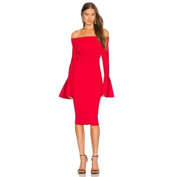 Solace London | Dresses | Solace London Mori Midi Dress Red | Poshmark